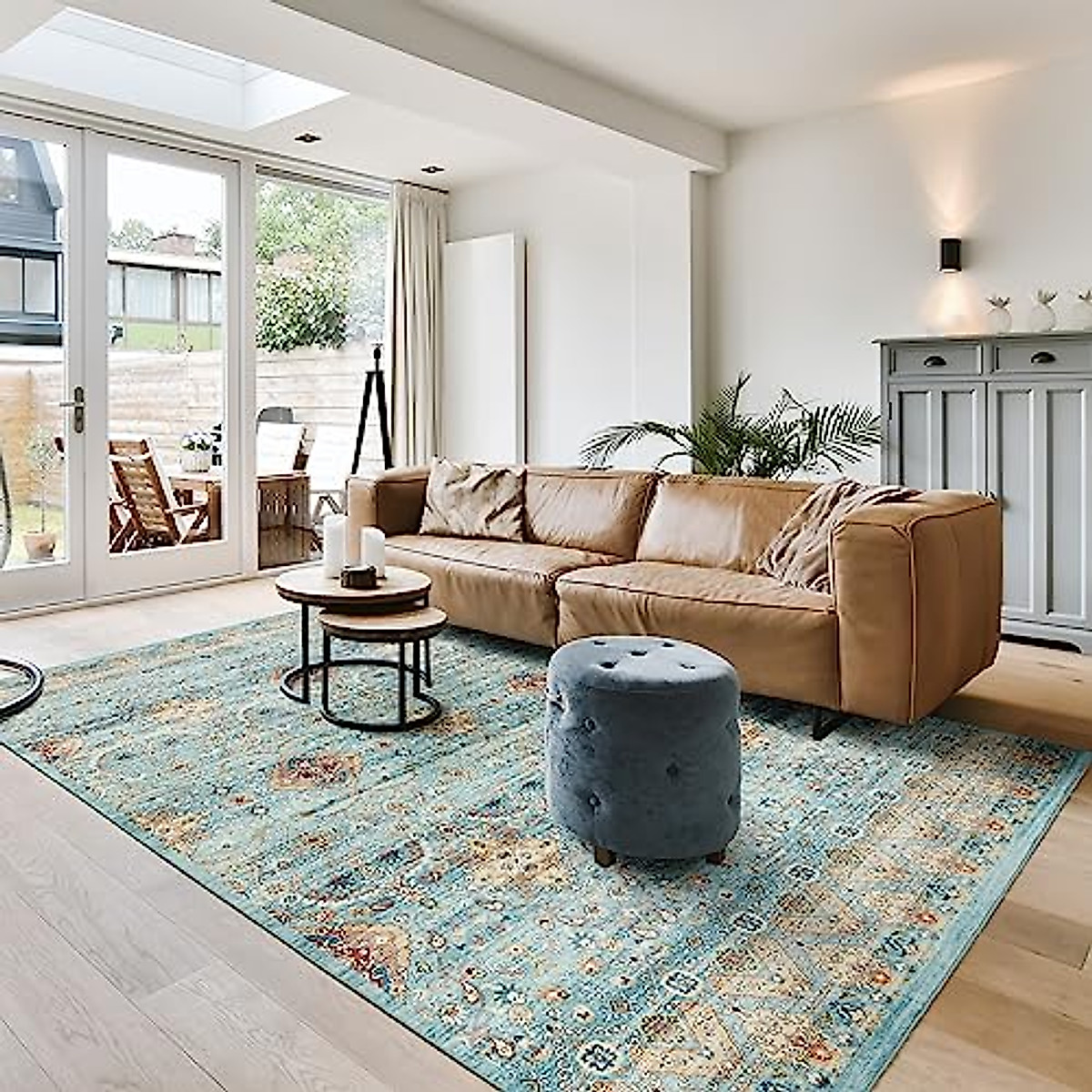 Gertmenian Indoor Boho Area Rug - 8x10 Large, Non Slip, Super Strong, Ideal for High Traffic Areas in Bedroom, Living Room, Kitchen - Tanis, Sage, 28503