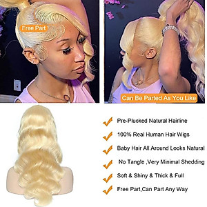 ShengCai 613 13x6 Lace Front Wig Human Hair Body Wave Blonde Wig Human Hair 613 HD Lace Frontal Wig 13x6 180 Density 613 Lace Front Wig Human Hair Pre Plucked 22 Inch