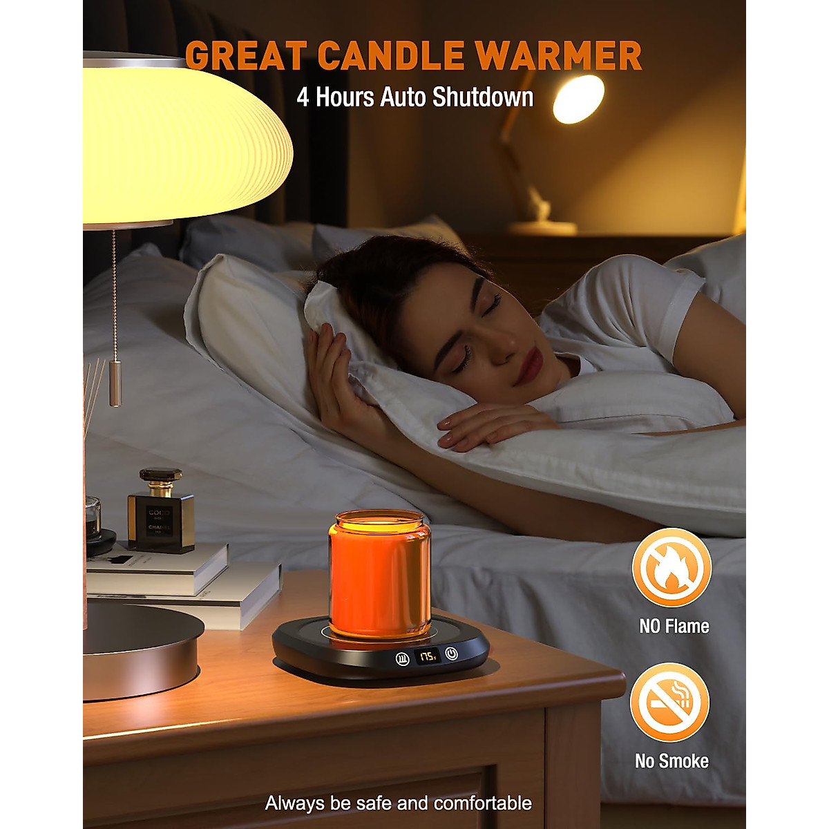 Coffee Mug Warmer, Fast Heating Cup Warmer for Desk, with 5 Temperature Levels & 1-12H Timer, Auto Shut Off Smart Beverage Warmer for Coffee, Tea, Water, Milk, Plug-in Model (Black)