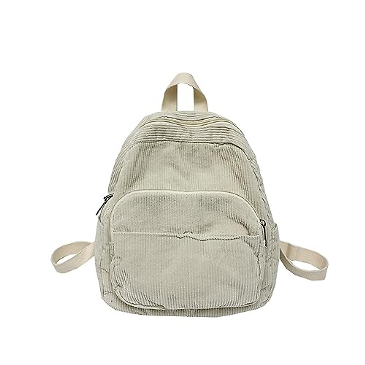 Eagerrich Small Mini Backpack Purse for Women Travel Corduroy Bag for Women Cute Aesthetic(White)