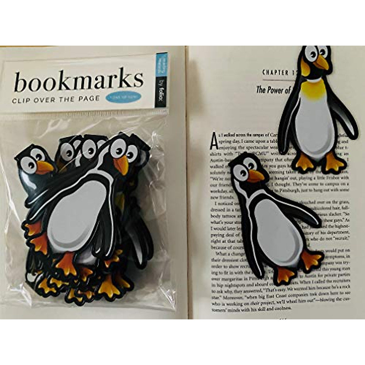 Penguin Bookmarks - (Set of 20 Book Markers) Bulk Animal Bookmarks for Students, Kids, Teens, Girls & Boys. Ideal for Reading incentives, Birthday Favors, Reading Awards and Classroom Prizes!