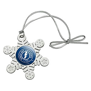NHL Tampa Bay Lightning Logo Metal Snowflake Christmas Tree Holiday Ornament