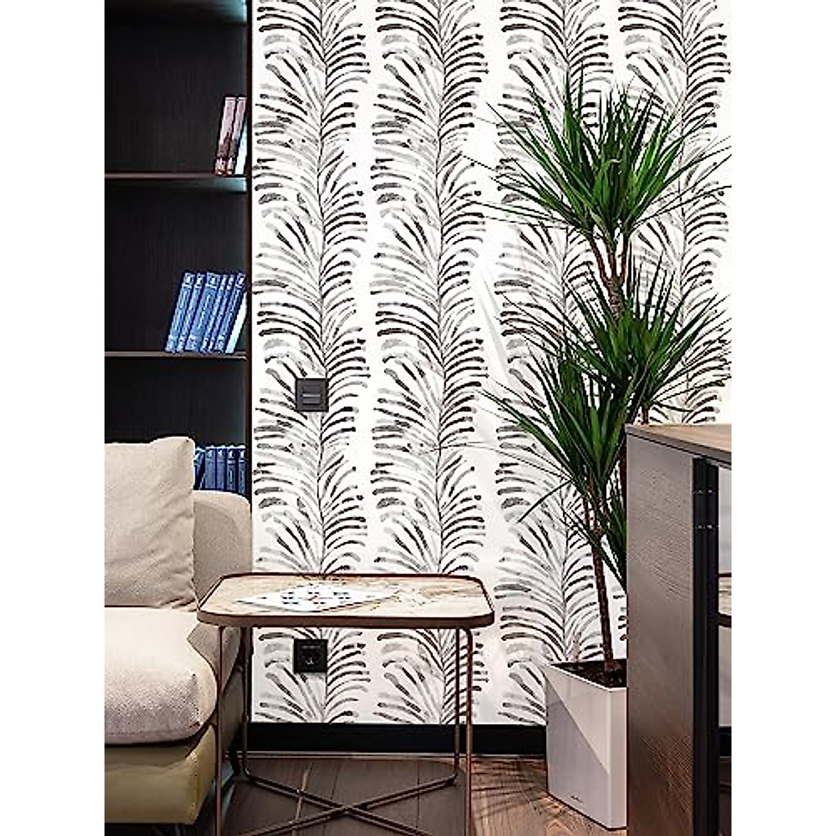 Modern Peel and Stick Wallpaper Boho Contact Paper for Cabinets Brown Wallpaper for Bedroom Self Adhesive Wallpaper Removable Stripe Wall Paper for Nursery Herringbone Shelf Drawer Liner17.3” x 78.7”