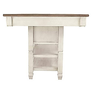 Signature Design by Ashley Bolanburg Farmhouse Counter Height Dining Room Table, White & Brown