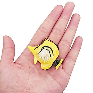 HAPTIME 12PCS Tropical Fish Toys Set, Pastic Cute Sea Life Creatures Learning Educational Toy Party Favors & Christmas Gifts for Boys, Girls, Kids