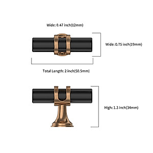 Asidrama 10 Pack Champagne Bronze and Matte Black Kitchen Cabinet Knobs Cabinet Hardware Zinc Knobs for Dresser Drawers