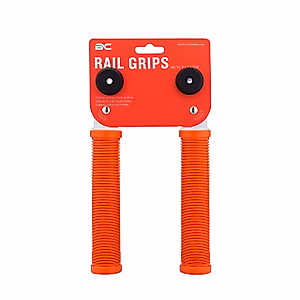 25NINE Ronin Grip Without Flange - Flangeless BMX Bike and Scooter Handlebar Grips with End Plugs - Orange