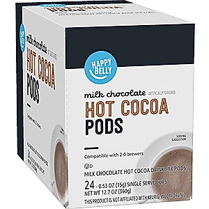 Amazon Brand - Happy Belly Hot Cocoa Pods, Milk Chocolate, 24 Count, Pack of 1
