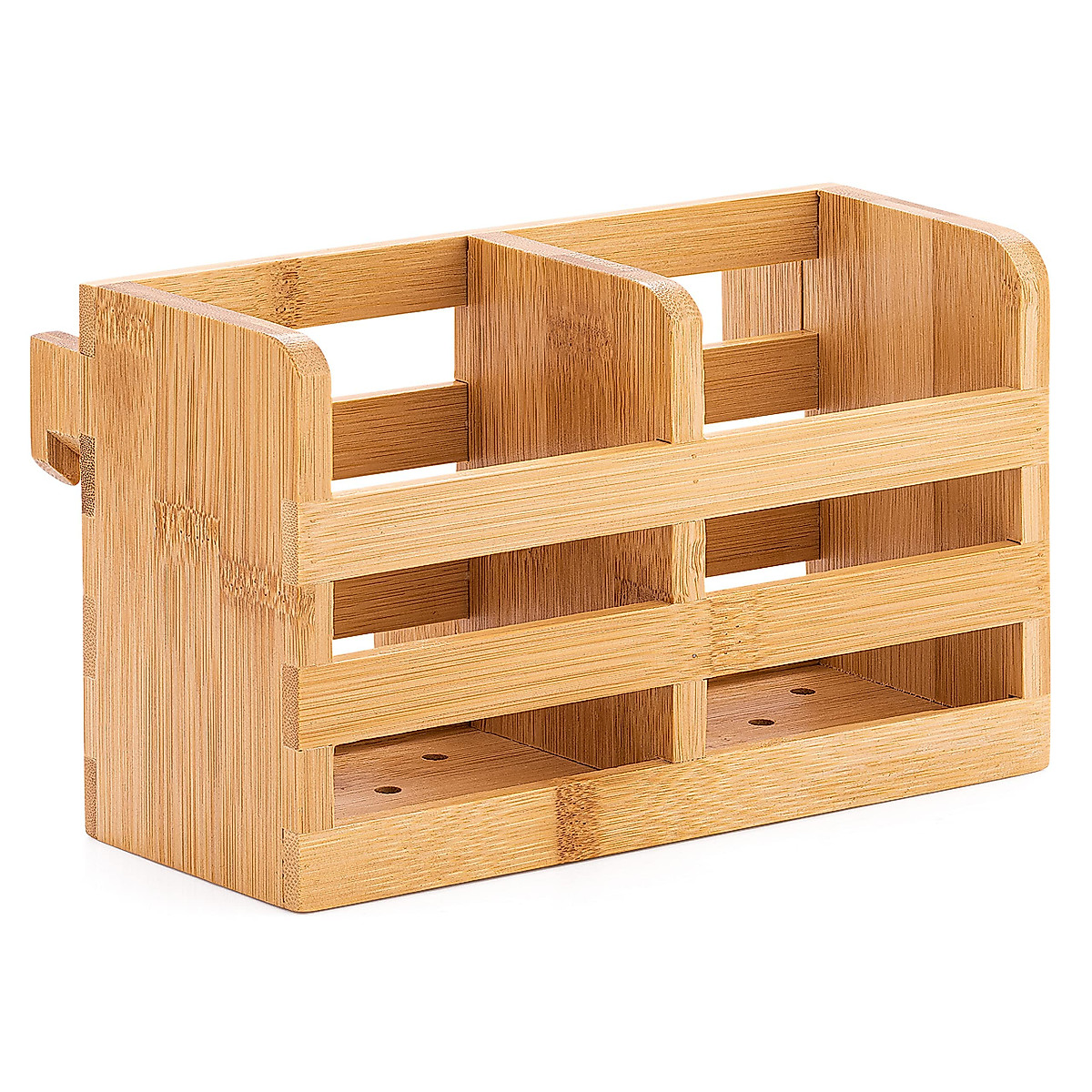 Bamboo Utensil Holder for Dish Rack - Flatware, Cutlery and Utensil Drying Caddy - Fits Bambusi Bamboo Dish Drying Racks