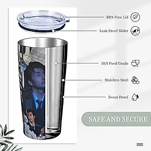 OAEWRE David Actors Tennant Stainless Steel Mug Insulated Tumbler Coffee Mugs with Lids and Straw Double Wall Vacuum Cup 20oz
