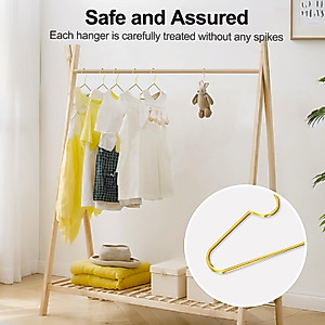 12 Inch Gold Kids Baby Hangers 30 Pack, Strong Metal Toddler Hangers for Closet, Space Saving Childrens Hangers for Clothes (Gold, 30)