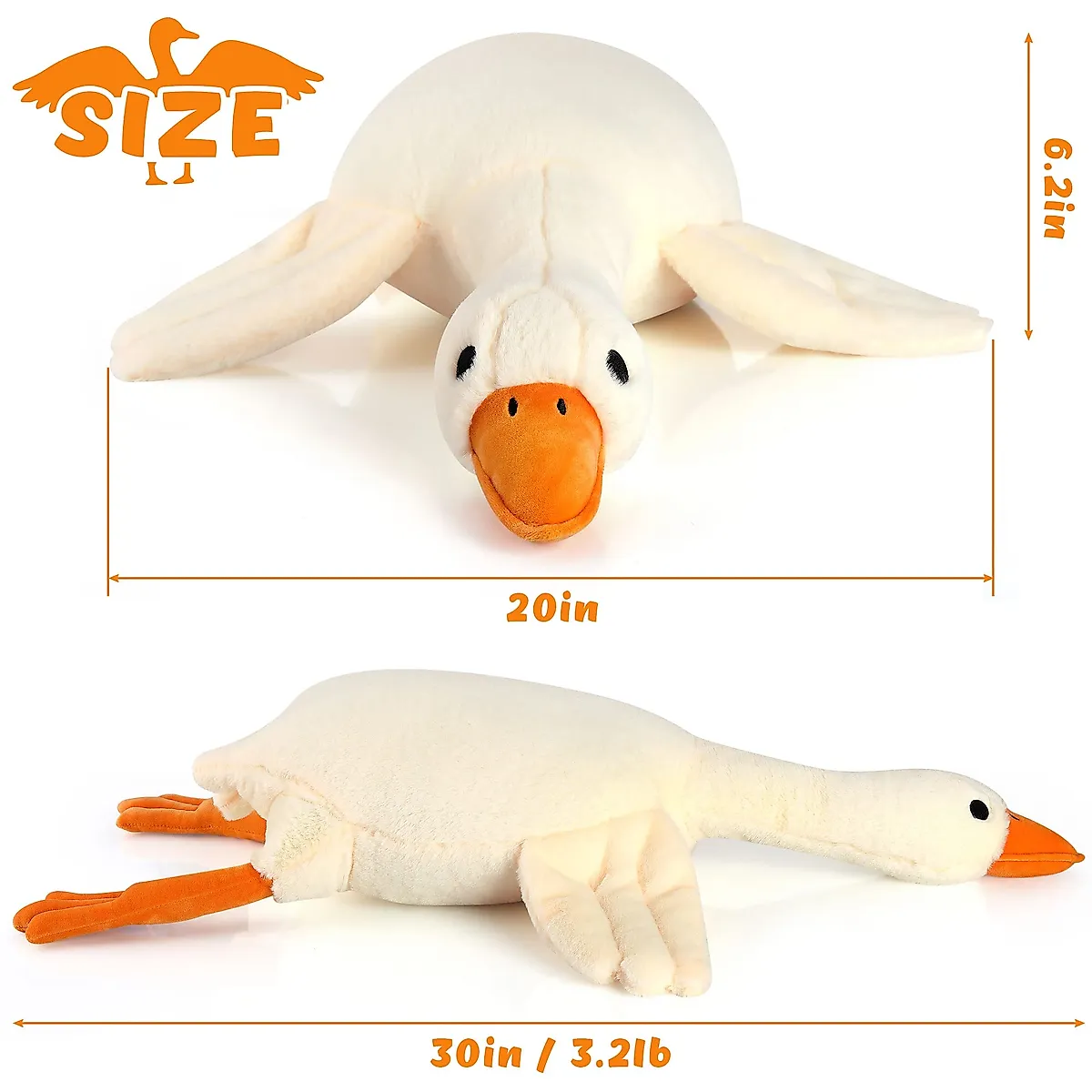 Qpewep Goose Stuffed Animal Weighted Plush (30" Flamingo)