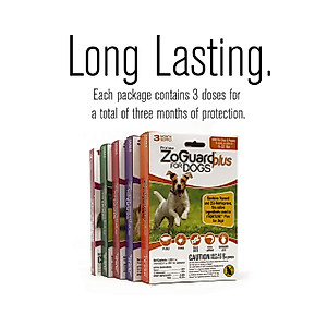 ZoGuard Plus Flea and Tick Prevention for Dogs, X-Large 89-132 lbs, 3 Months, 3 Doses