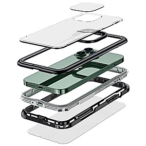 Menyadoo Designed for iPhone 14 Pro Waterproof Case - Full Body Protective Case Shockproof Dustproof Protection Phone Case with Built in Screen Protector for iPhone 14 Pro 6.1 inch Black