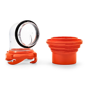Camco 39736, RhinoFlex Clear RV Sewer Hose Elbow with 4-in-1 Adapter | Features a 360-Degree Fitting Rotation and Built-in Gasket for Odor-Tight Protection | Fits 4 Sizes of Dump Station Inlets