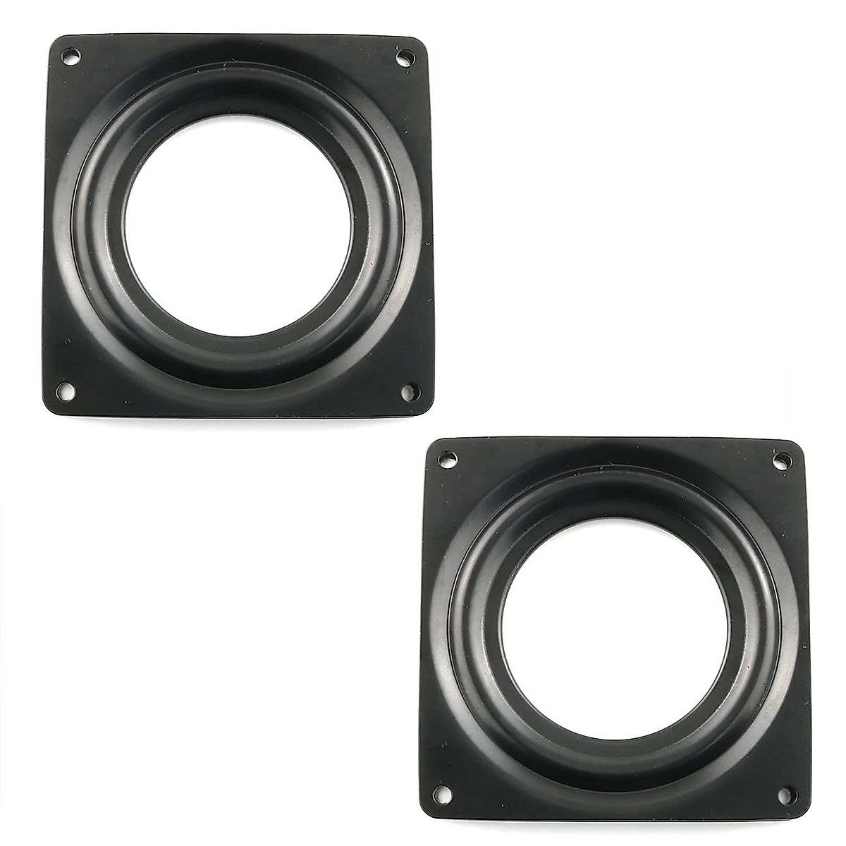 RLECS Swivel Plate 2PCS 4-Inch 360 Degree Hollow Square Lazy Susan Turntable Bearings Rotating Bearing Plate