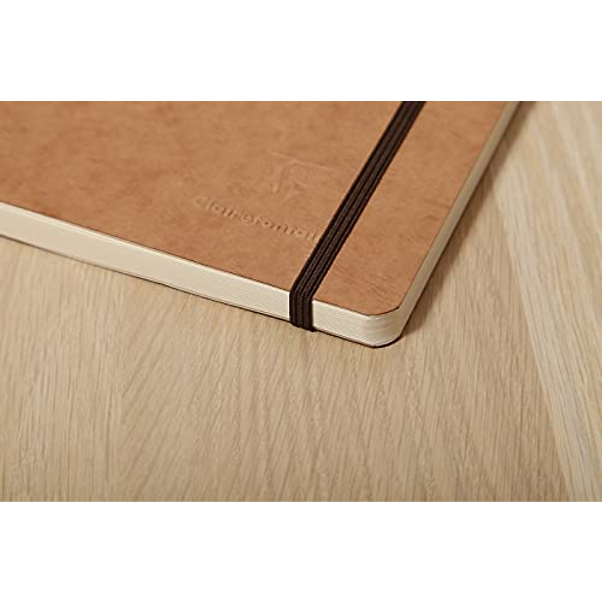 Clairefontaine - Ref 793461C - Age Bag Thread-Bound Notebook (192 Pages) - A5 Size, Lined Rulings, 90gsm Brushed Vellum Paper, Elastic Closure - Black Cover
