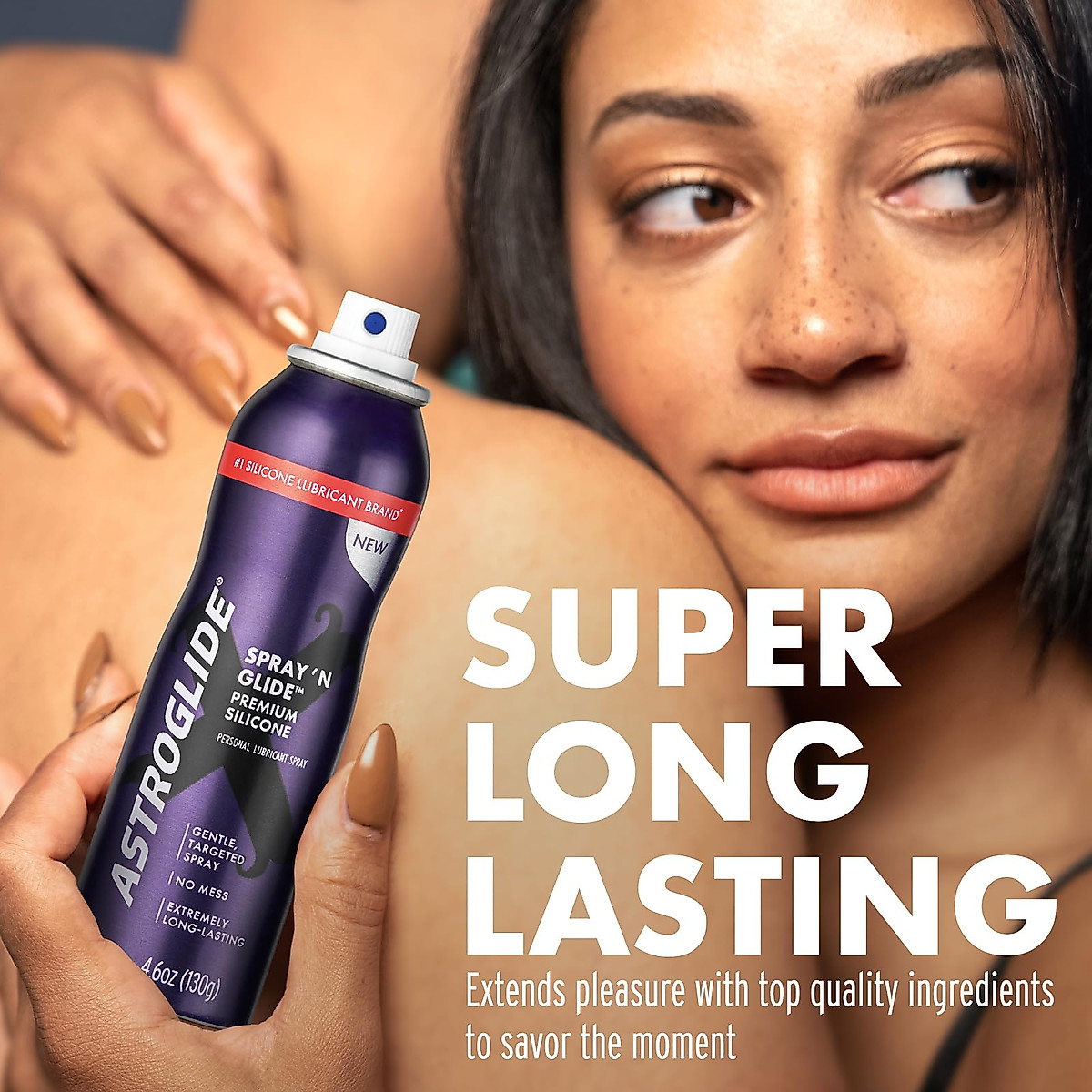 Astroglide Silicone Spray Lube (4.6oz), X Spray 'n Glide Personal Lubricant, Sex Lube, Less Mess & Silky Smooth, Waterproof for Water Play