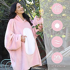 Catalonia Unicorn Blanket Hoodie Sweatshirt, Oversized Wearable Sherpa Lounging Pullover for Adults Men Women Teenagers Kids Gift