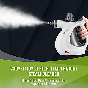 Pressurized Handheld Multi-Surface Natural Steam Cleaner with 12 pcs Accessories, Multi-Purpose Steamer for Home Use, Steamer for Cleaning Floor, Upholstery, Grout and Car