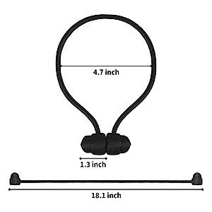 Ohtomber Magnetic Curtain Tiebacks Black 4 Pack, Curtain Tie Backs Holdbacks Holders Hooks Clip Buckles for Curtains Drapes, Curtain Ties for Home Bedroom Office Decorative Curtain