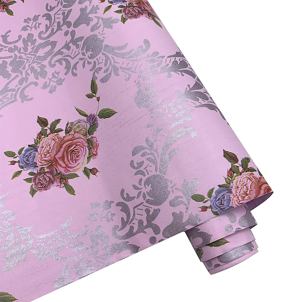 Yifely Vintage Rose Shelf and Drawer Liner Waterproof Floral Shelving Paper Refresh Wall Photo Storage Box 17.7 Inch by 9.8 Feet