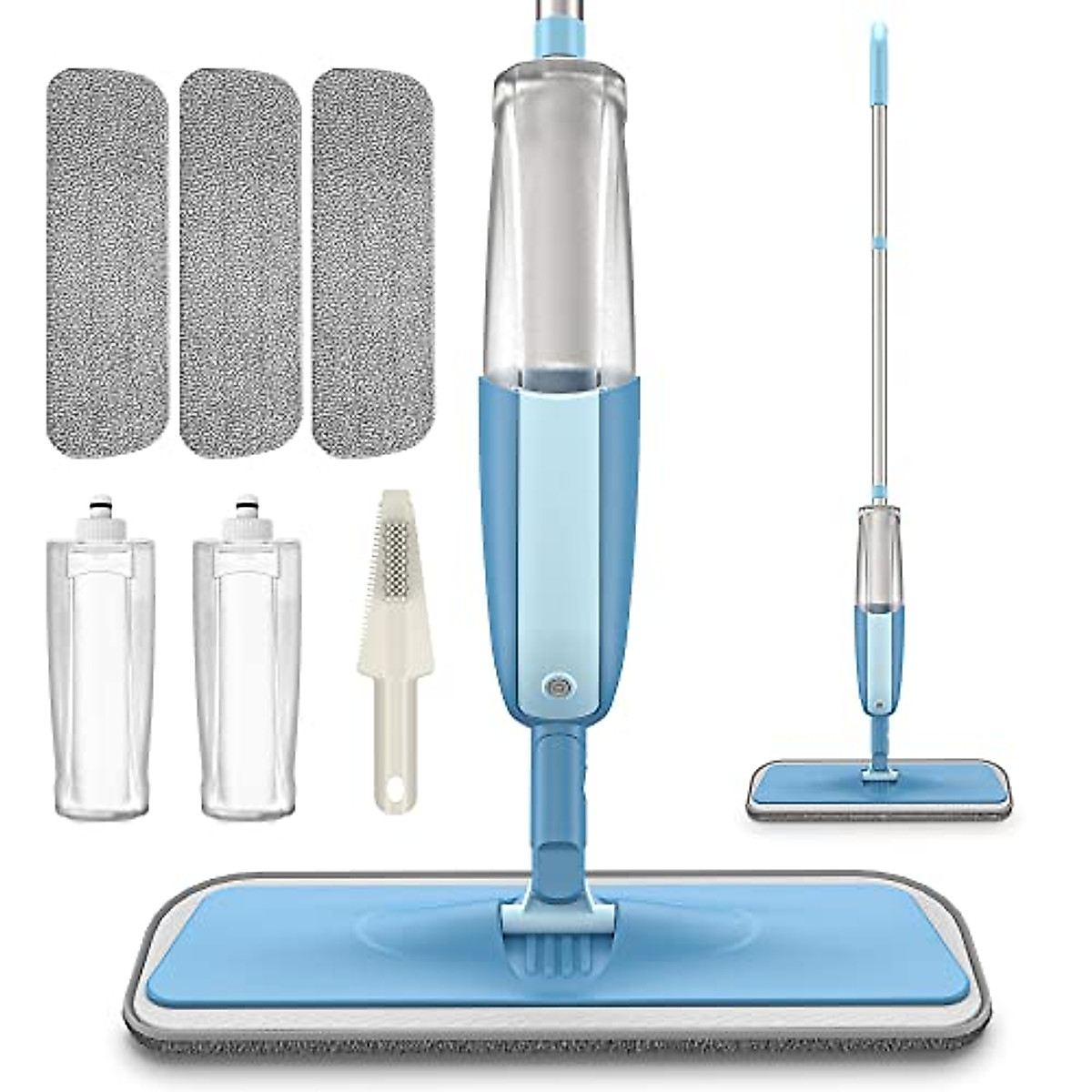 Dust Mops for Floor Cleaning Spray Floor Mop -MEXERRIS Microfiber Mops Wet Mops with Spray Include 3 Washable Pads 2 Bottles Wood Floor Mops Commercial Home Use for Laminate Wood Vinyl Ceramic Tiles