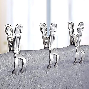 Generic Towel Clips: Jumbo Stainless Steel Metal Beach Towel Clips, Pool Cover Clamps, Beach Chair Clips, Metal Clothespins Stainless Steel Clothespin,Big Beach Chair Towel Clips (5 Pack,11CM)