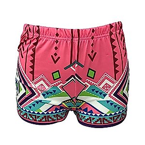 Andongnywell Women's Clothing Plus Size Printing Tight Shorts Slimming Print hot Pants Short Trousers (Multicolor,Large)