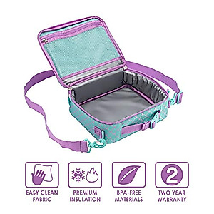 Bentgo Prints Insulated Lunch Bag Set With Kids Bento-Style Lunch Box (Mermaid Scales)
