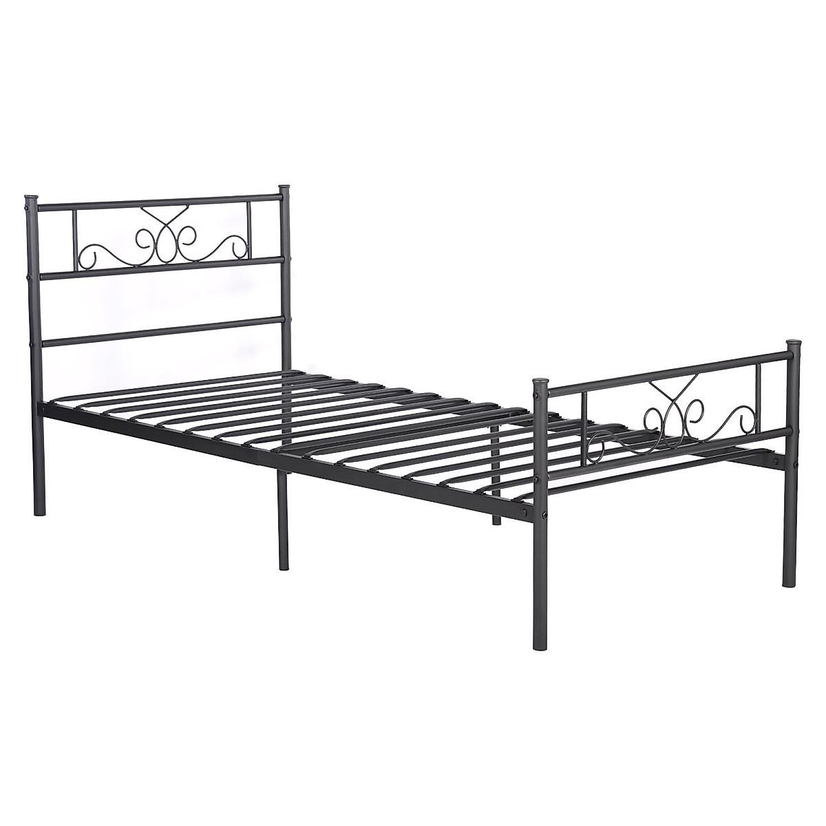 Weehom 12.7 Inches Metal Platform Bed Frame/Sturdy Strong Steel Noise Free/None Slip Mattress Foundation/No Box Spring Needed/Platform Twin Size Bed Black