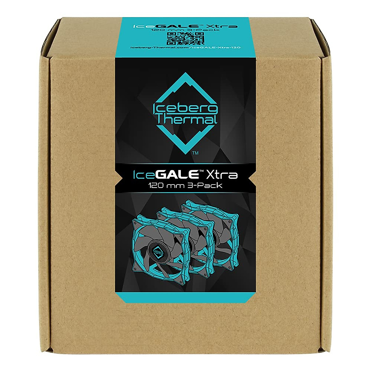 Iceberg Thermal IceGALE Xtra 120mm PWM High Performance Case Fan ((3-Pack) Teal)