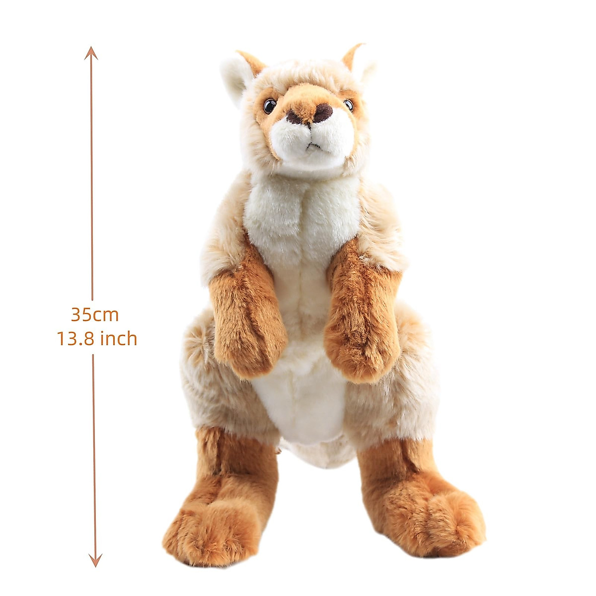 WinAdiGoo Cute Furry Realistic Kangaroo Plush Doll Soft Stuffed Animal Toy 13.8 inch Cuddle