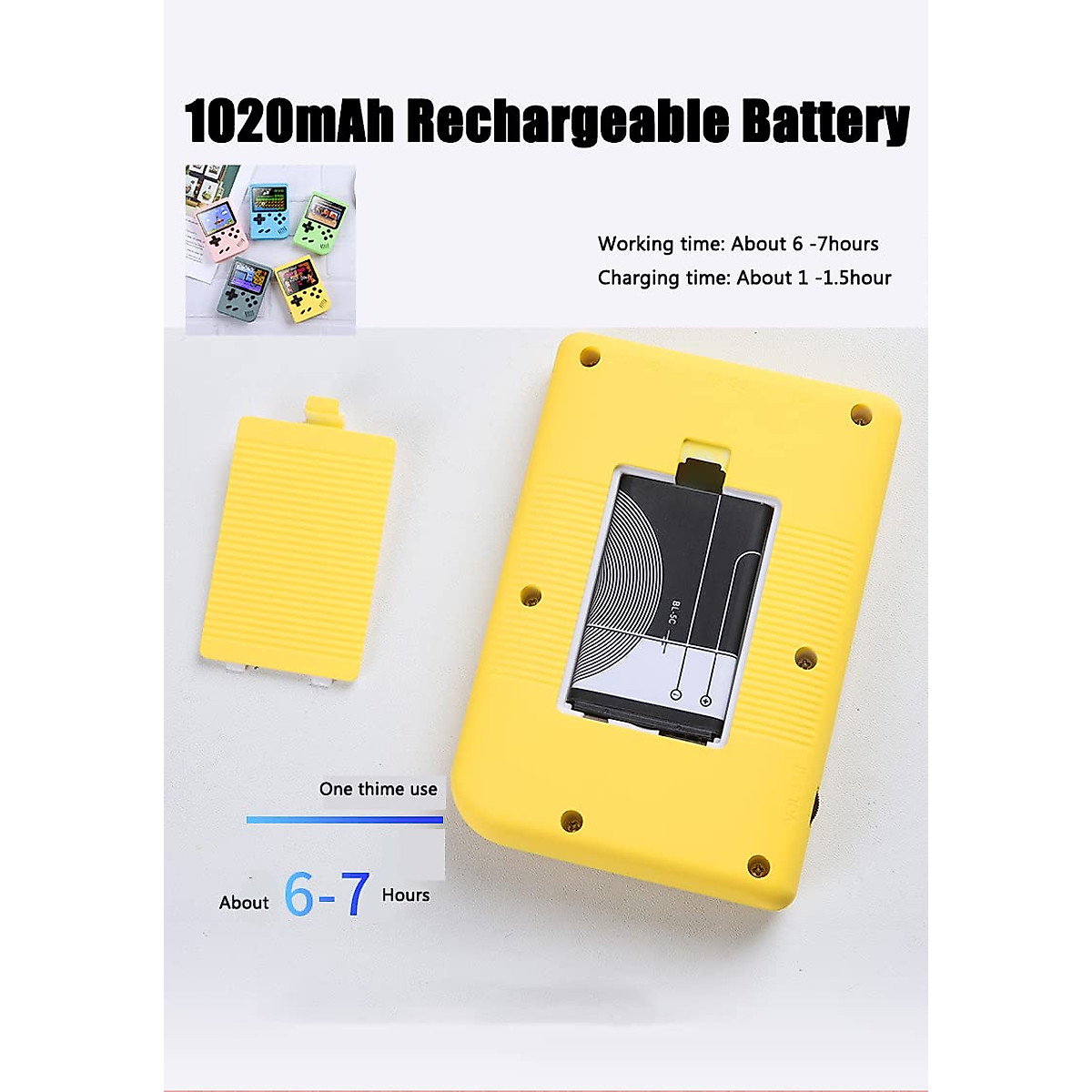 Retro Handheld Game Console with Protector Case, 400 Free Classical FC Games Support for Connecting TV & Two Players, Portable Video Game Gifts for Adults & Kids 8-12 90s Retro Toys (Blue)