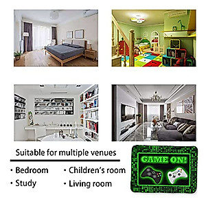 CANARO Large Game Area Rugs 3D Gamer Carpet Decor Game Printed Living Room Mat Bedroom Controller Player Boys Gifts Home Non-Slip Crystal Floor Polyester Mat Teen Boys Carpet 31x20inch