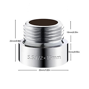 Tworider 15mm Length Shower Arm Extension,Handheld Stainless Steel Shower Head Extension Arm For Bathroom Accessories (Cast Pipe Fitting Coupler,Extended Shower Pipe)