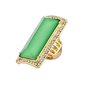 LUX ACCESSORIES Lime Green Pave Crystal Cocktail Stretch Ring
