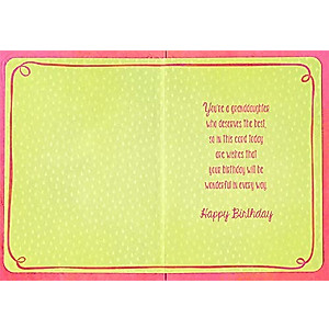 Designer Greetings Cupcake with Tall Sparkling Glitter Candles Birthday Card for Teen/Teenager Granddaughter