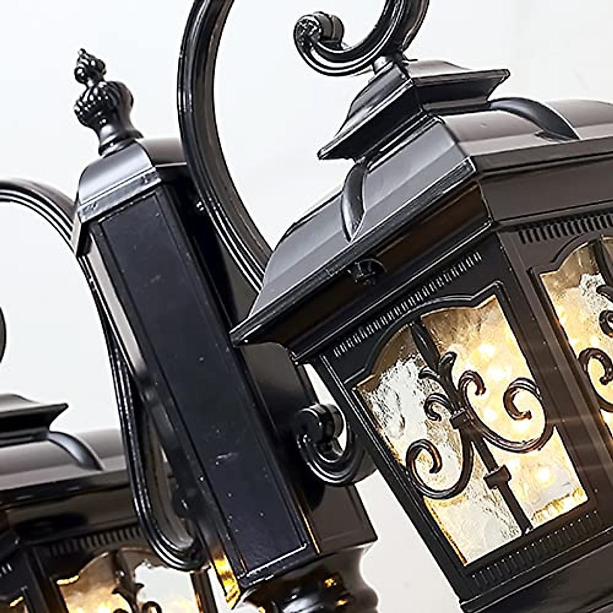 MCABUJT High Pole Garden Waterproof Outdoor Street Light，European E27 Courtyard Light ，2 -Heads Retro Outdoor Home， Villa Garden Community High Post Lamp Garden Lights