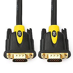 SHD VGA Cable 3Feet, VGA to VGA Monitor Cable HD15 SVGA for PC Laptop TV Projector Black and Yellow Color