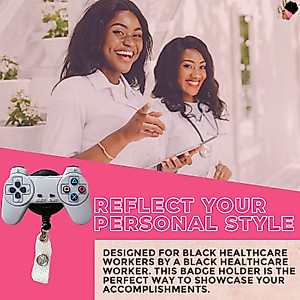 Video Game Nostalgia Controller Retractable ID Badge Reel - Alligator Clip