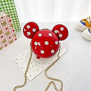 RARITYUS Kids Cartoon Mouse Crossbody Purse Cute Polka Dots Chain Shoulder Bag Satchel Handbag for Toddlers Boys Girls