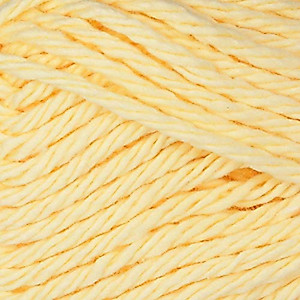 Bernat Handicrafter Cotton Solids Yarn, 1.75 oz, Gauge 4 Medium, 100% Cotton, Pale Yellow