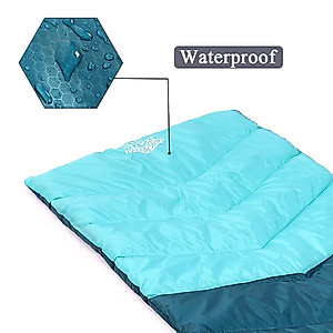 Flantree Sleeping Bag 4 Seasons Adults & Kids for Camping Hiking Trips Warm Cool Weather,Lightweight and Waterproof with Compression Bag,Indoors Outdoors Activities