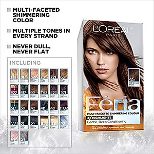L’Oréal Paris Feria Multi-Faceted Shimmering Permanent Hair Color, French Roast, Hair Dye Kit, Pack of 2