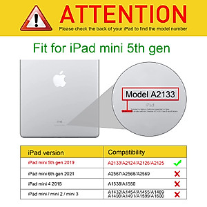 Fintie SlimShell Case for iPad Mini 5 2019 - Lightweight Smart Stand Protective Cover with Auto Sleep/Wake for iPad Mini 5th Generation 7.9" Model, Composition Book Black