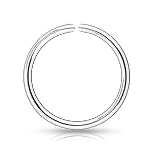 20g Sterling Silver Nose Ring Piercing - Handmade Tiny Huggie Hoop