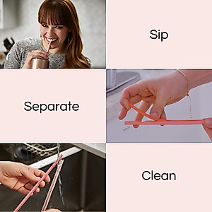 Rain Straw - Easy Clean Reusable Drinking Straws That Snap Open for Easy Cleaning - No Cleaning Brush or Cleaner Needed - Eco Friendly BPA Free 10.5" long Plastic Straws for Tumbler (Classic, 5 Pack)