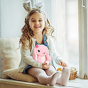 Skylety 4 Packs Easter Egg Stuffed Animals 6 Inch Easter Eggs Filled with Llama Unicorn Chick Rabbit Plush Inside for Easter Basket Stuffers Presents Exchange Party Favors Gifts