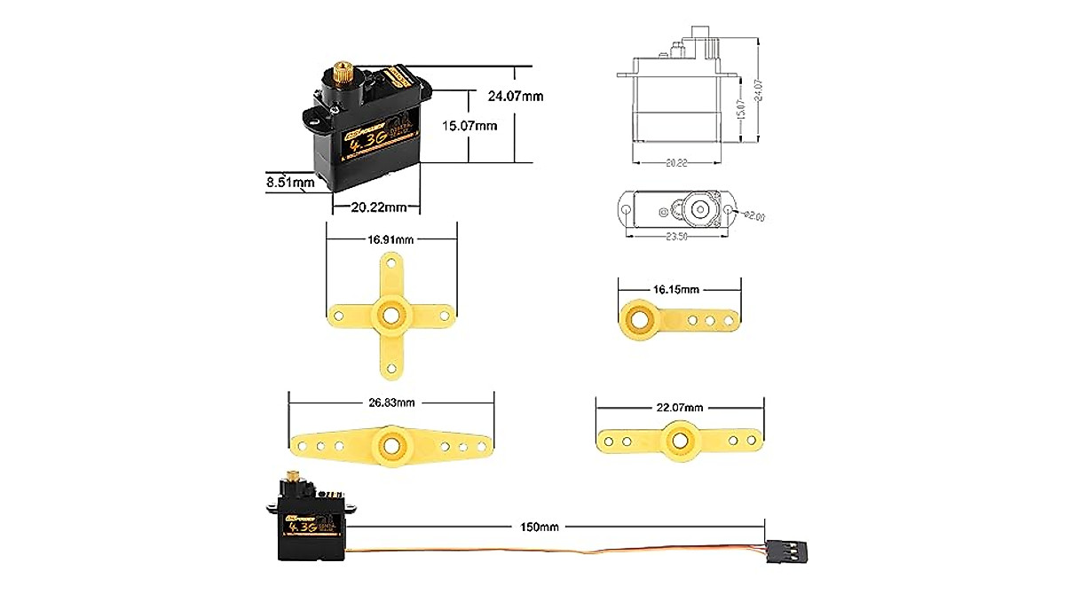 DSPOWER 2PCS Mini Servo Motors for RC Models